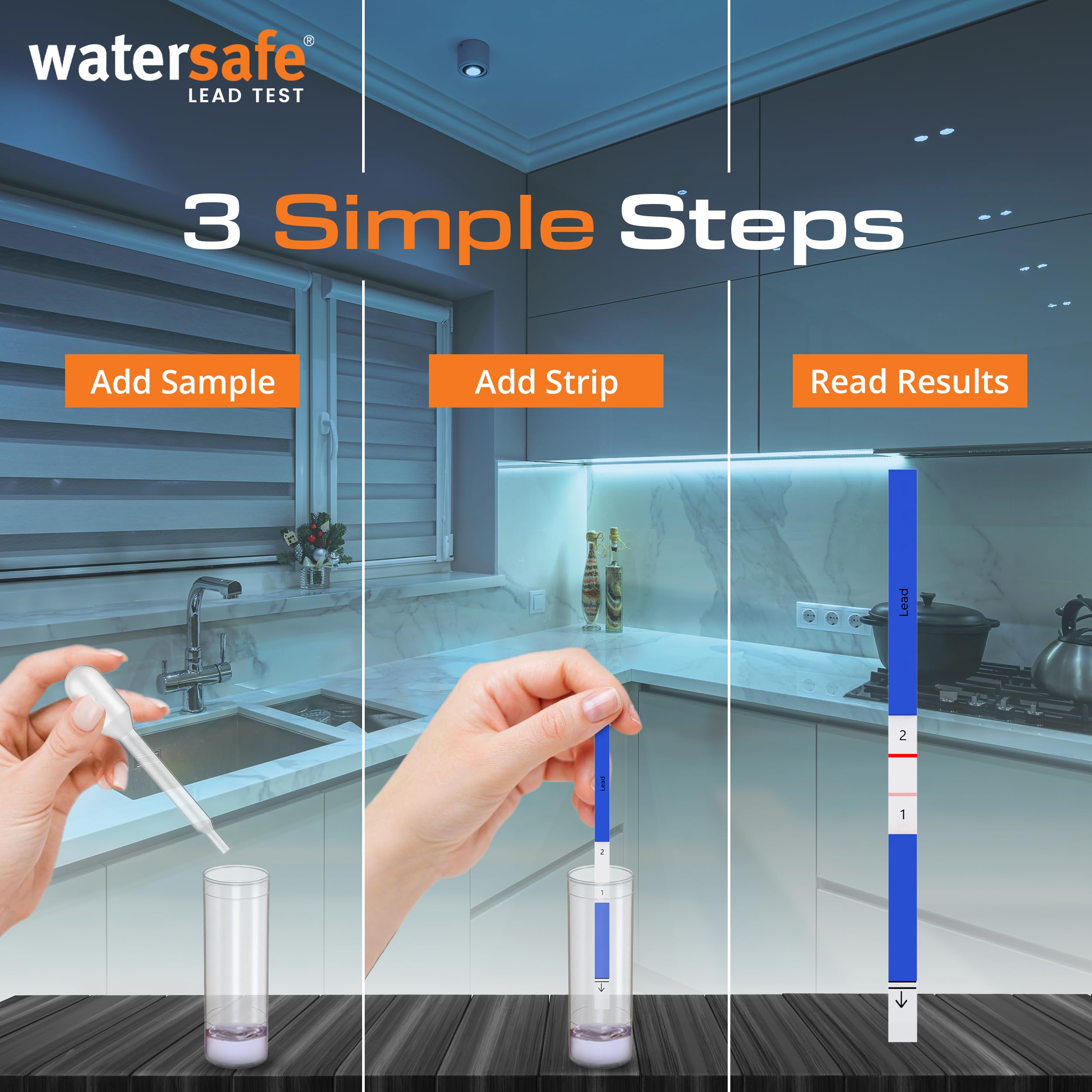 Watersafe® Advanced Lead in Drinking Water Test Kit – Lead Detection at 5 PPB - DIY at Home Water Lead Test Kit for Tap or Well Water – 8 Minute Test (2)