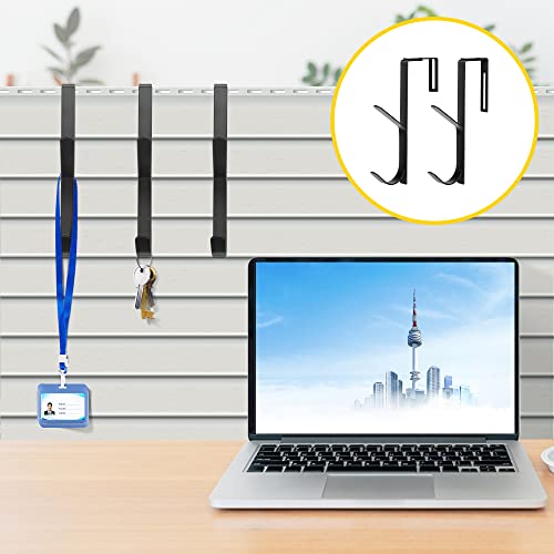 Wehhbtye Adjustable Double Coat Hooks,Thick Cubicle Wall Coat Hook,Metal Over The Panel Double Hook Adjusted to Fit 1.35 to 3.5 Inch Thickness Panels for Wall Panel (2pcs)