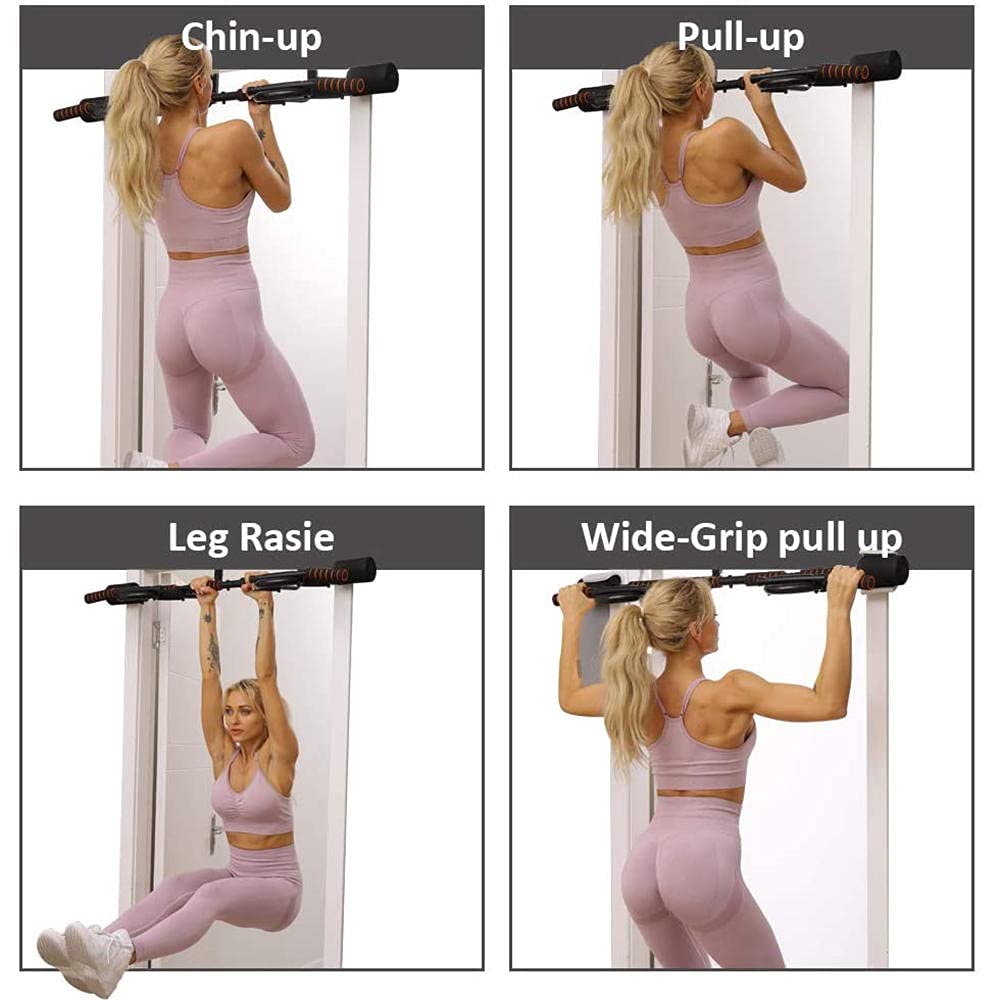 KDFJ Pull up Bar for Doorway, Pullup Chin up Bar Home, Multifunctional Dip bar Fitness, Door Exercise Equipment Body Gym System Trainer-Black