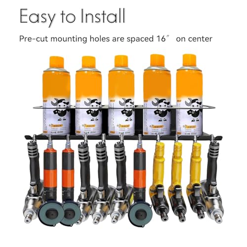 Wall Mounted Rack for Spray Can, Wall Mounted Storage Rack Spray Can Holder Rack, Heavy Duty Organizer Tool Steel 5 Holes Bottle Holder for Paint Can & Spray Can