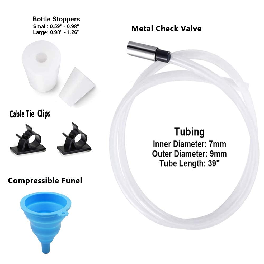 SAMODRA Soap Dispenser for Kitchen Sink, Premium Stainless Steel Pump Head 17 OZ Bottle 3.15 Inch Threaded Tube & Sink Soap Dispenser Extension Tube Kit 39" with Metal Check Valve,Upgraded Check Valve
