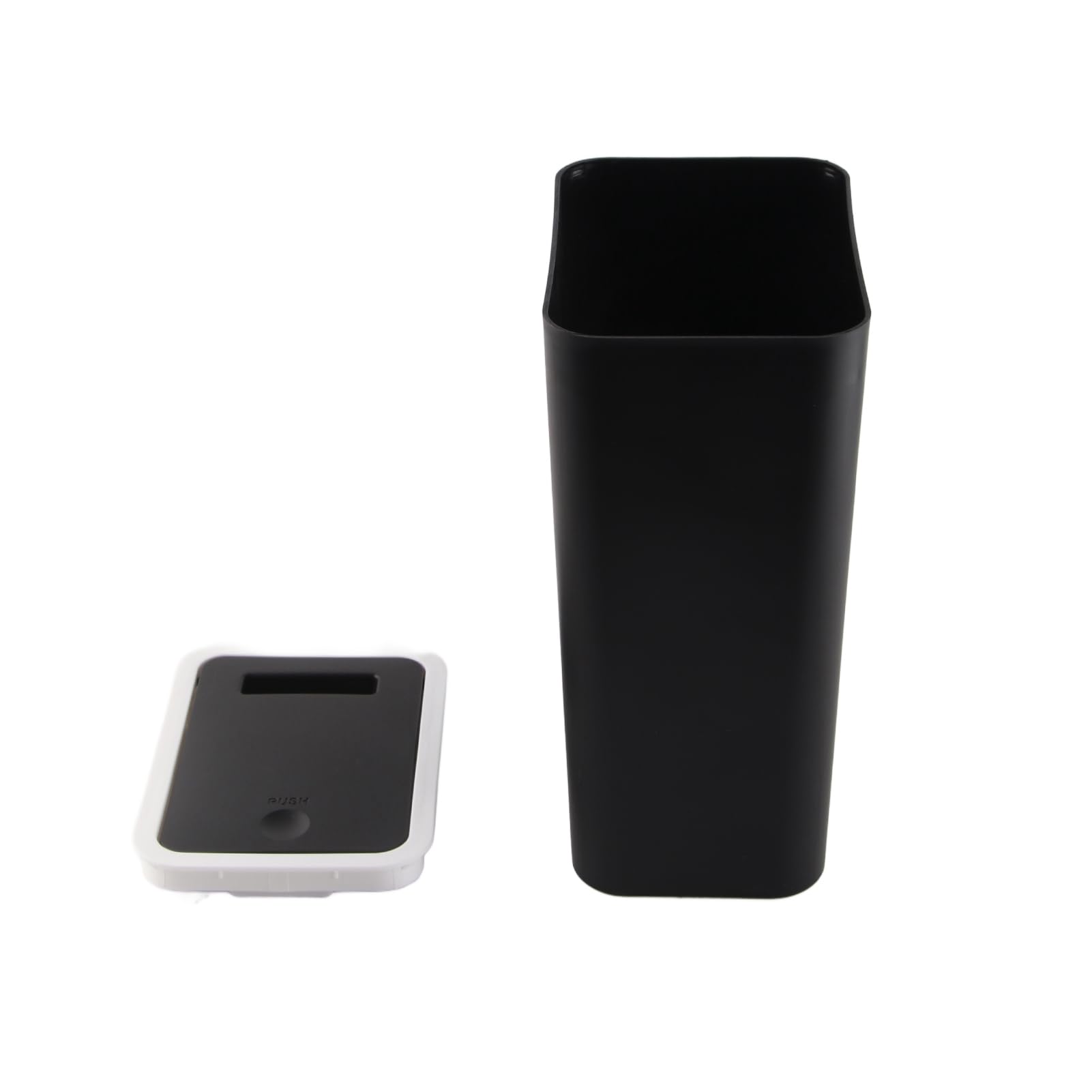 VIVIDPLOT Large Capacity Sealed Plastic Trash Bin for Home Kitchen Bathroom Living Room (Black)