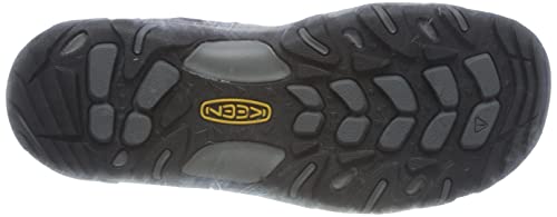 KEEN Men's Steens Mid Height Leather Waterproof Hiking Boots, Black Olive Yellow, 10