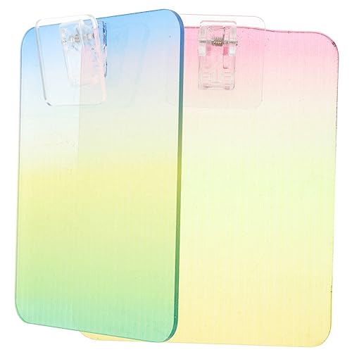 TEHAUX 4 Pcs Plate Clamp Paper File Organizer Plastic Paper Clipboard Plastic Clipboard Short Hand Board Conference Recording Board Exam Paper Clips Acrylic Splint Student