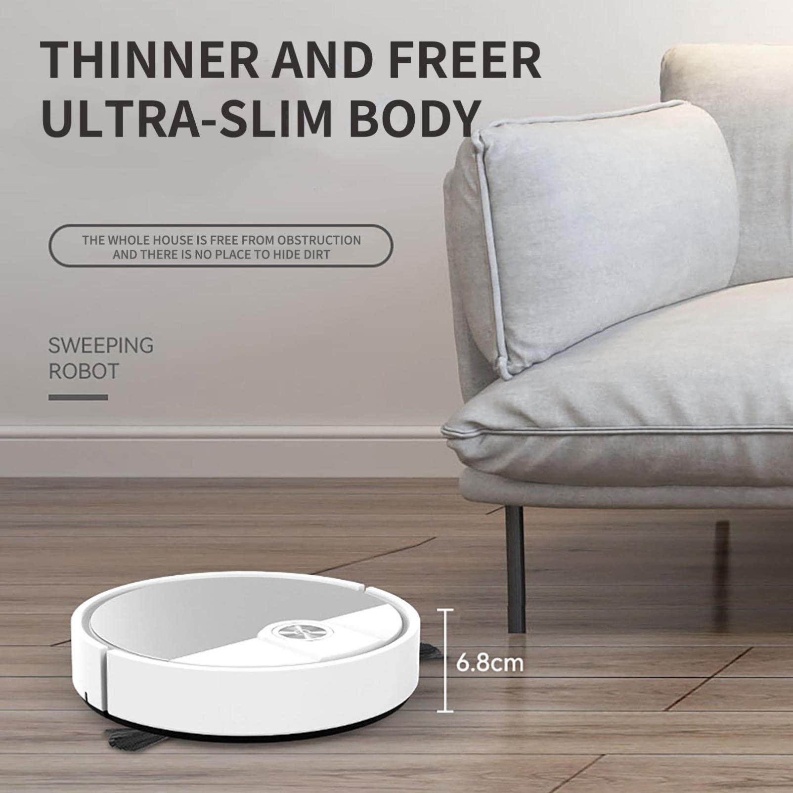 SUMDUINO Robot Vacuum Cleaner,Intelligent Sweeping Robot New Home APP Remote Control Sweeping Suction and Drag Integrated Cleaning Machine,Ideal for Pet Hair,Hard Floor and Low Pile Carpet (B)