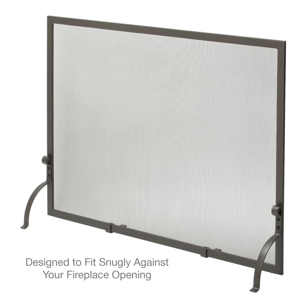 UniFlame, S-1158, Small Single Panel Olde World Iron Finish Fireplace Screen
