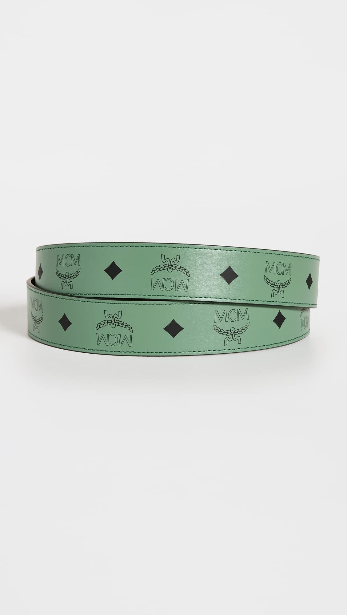 MCM Men's Claus Reversible Adjustable Belt, Loden Frost, Green, One Size