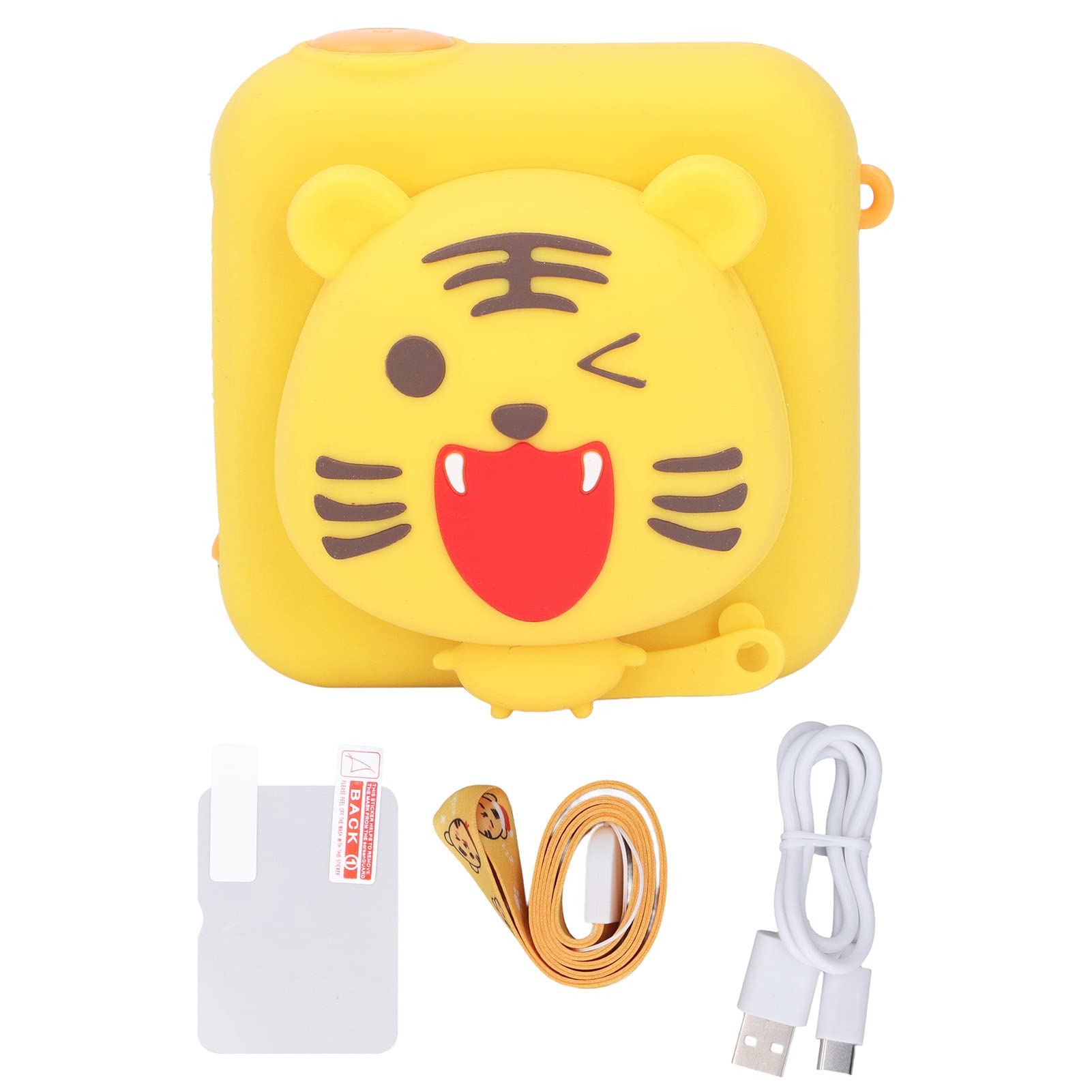 Kid Camera Digital, Childrens Camera Multi Function 32GB Memory Card Yellow Tiger 720P Video Resolution for Christmas for Home for Boys for Outdoor