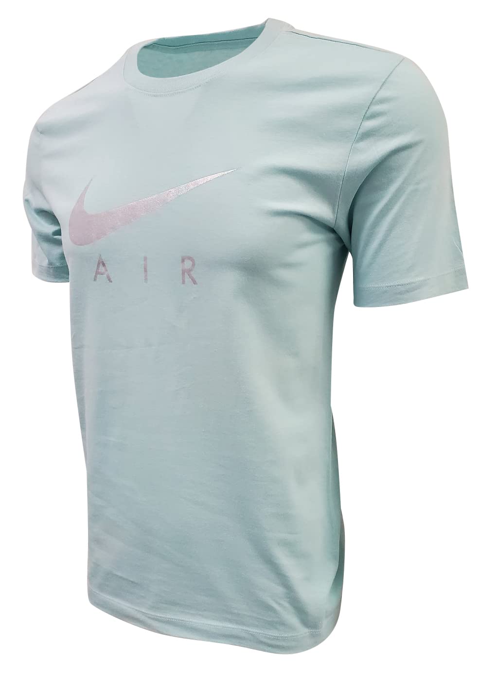 Nike Men's Swoosh Air Metallic Graphic Tee (X-Large, Aqua/Silver)