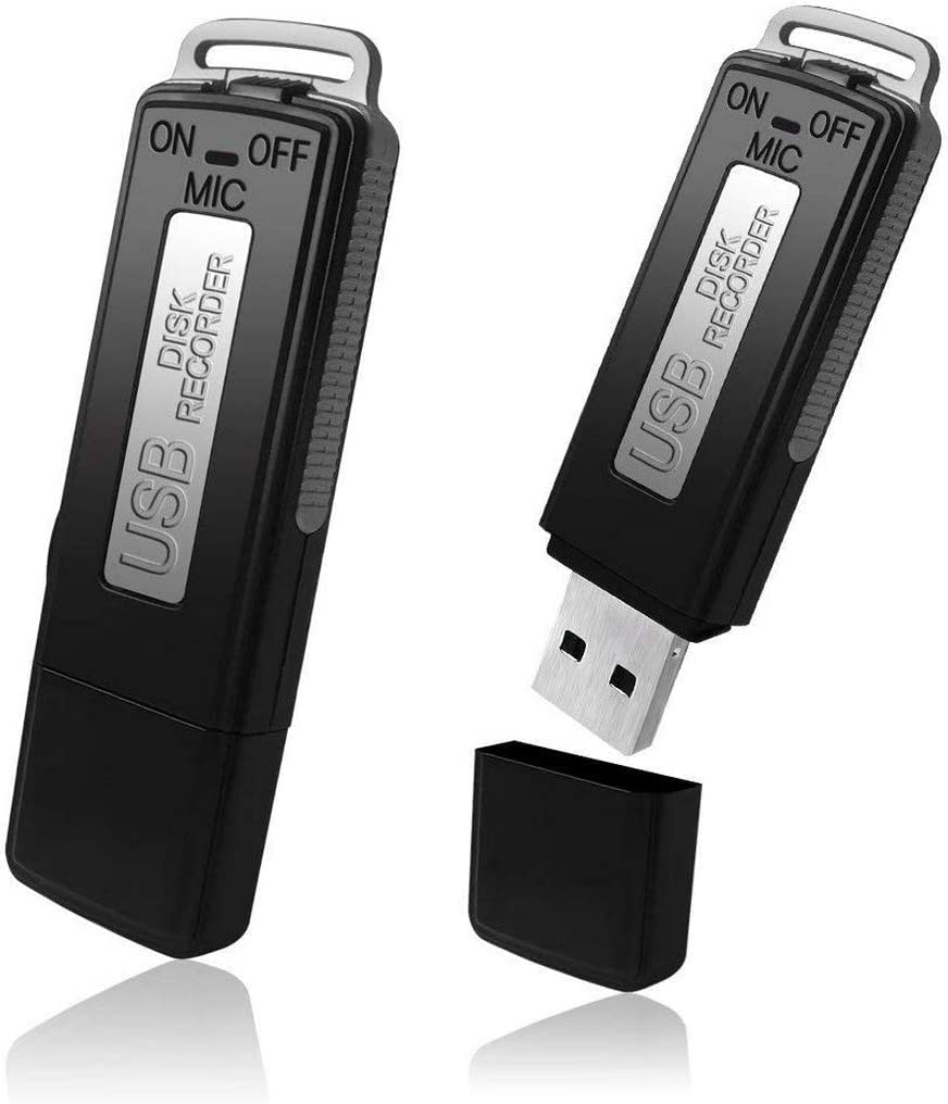 Super Big Capacity USB Mini Digital Voice Recorder with 16GB Flash Drive- Best for Meetings, Presentations, Taking Notes- Mac/Windows- Pro Memory Stick- Pocket Dictaphone- One ON/Off Button.