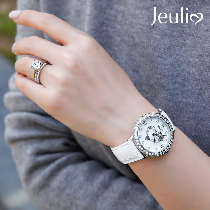 Jeulia 3.5ct Sterling Silver Wedding Ring Bridal Sets Classic Round Cut Anniversary Promise Jewelry with 0.35 ct Side Stone Brilliant Solitaire Band for Her with Gift Box (White, 9.5)