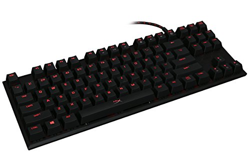 HyperX USB Alloy FPS Pro - Tenkeyless Mechanical Gaming Keyboard - 87-Key, Ultra-Compact Form Factor - Linear & Quiet - Cherry MX Red - Red LED Backlit (HX-KB4RD1-US/R1)