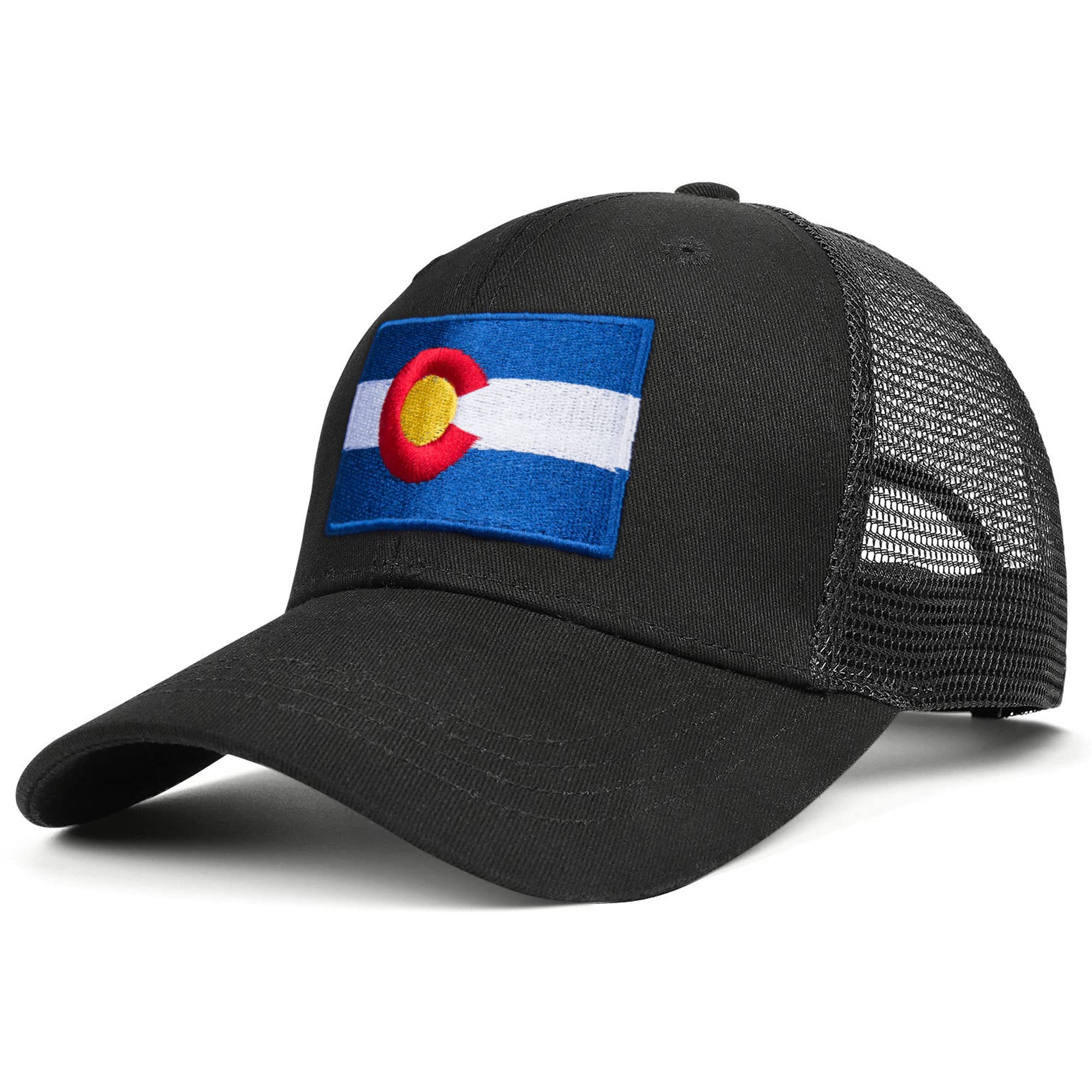 Nuyjimr Colorado Flag Mesh Baseball Cap Men Women Unisex Adjustable Dad Hats Black, One Size