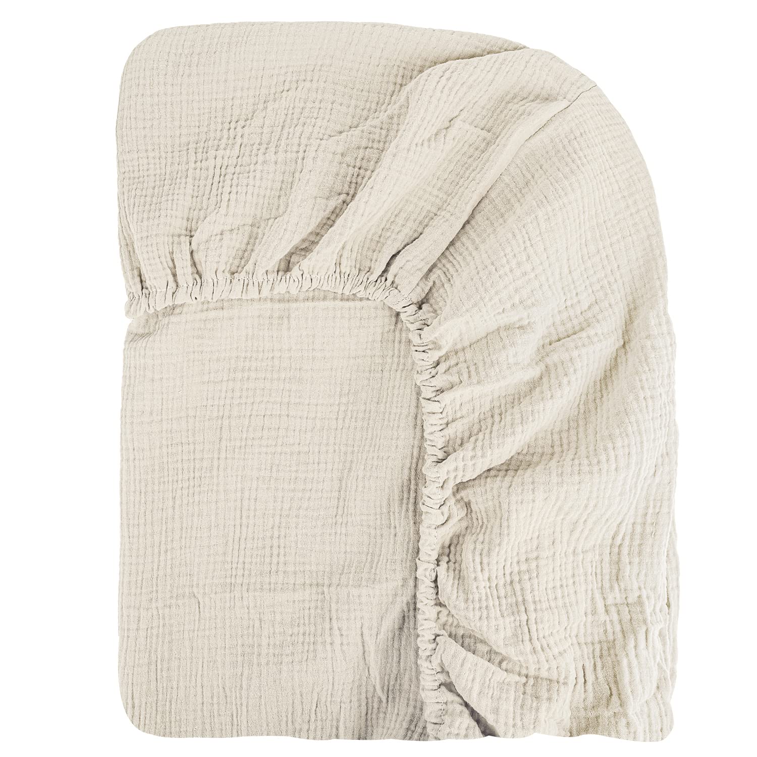 Super Juniors Muslin Baby Fitted Crib Sheet,Extra Cozy Soft Breathable Crib Mattress Sheets for Boys and Girls,28βx52β(Cream)