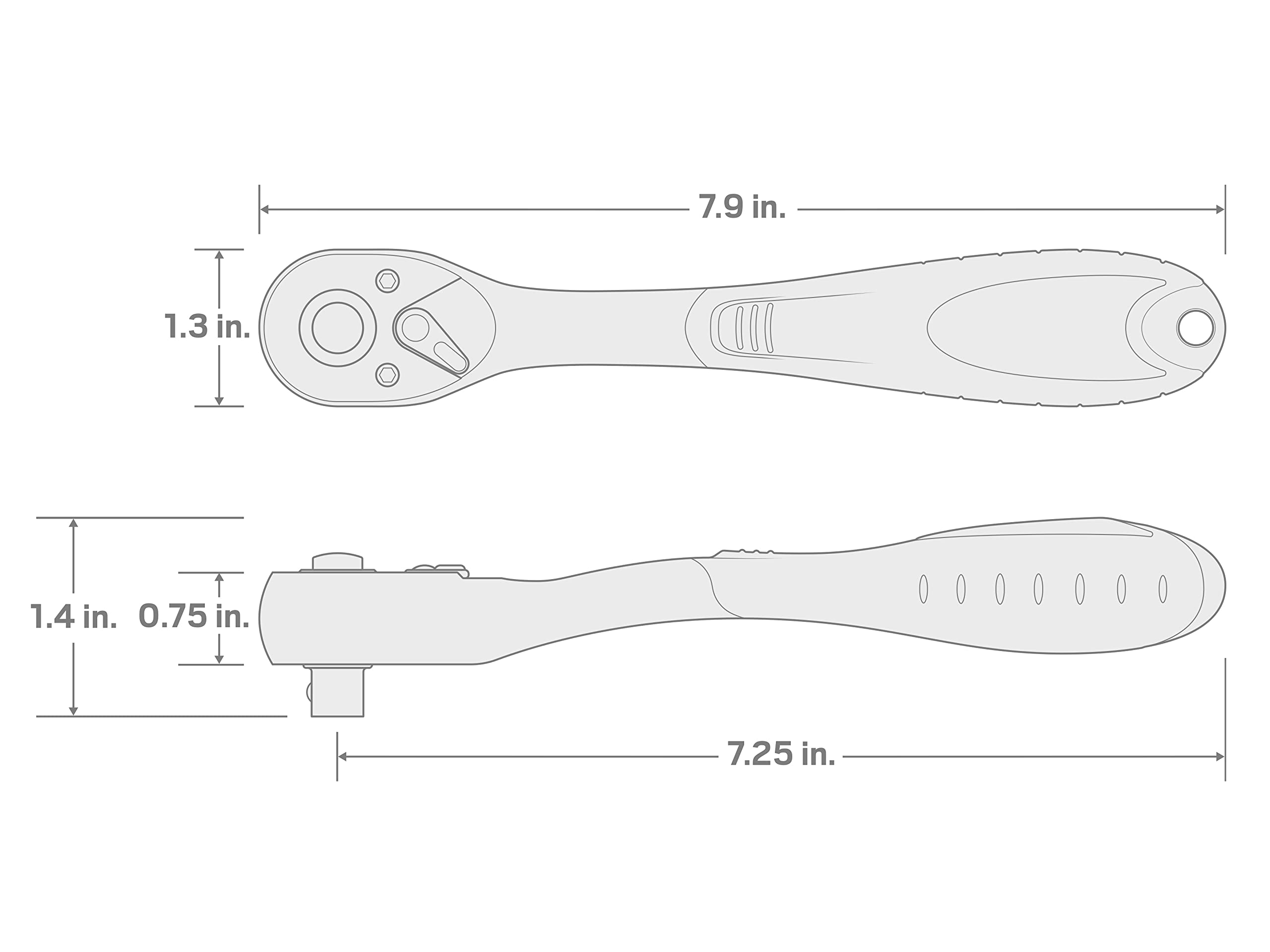 TEKTON 3/8 Inch Drive x 7 Inch Composite Quick-Release Ratchet | 1457