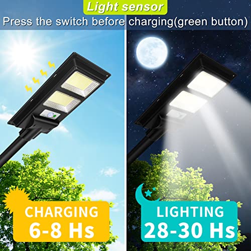 Wstan Solar Street Lights Outdoor 560 LEDs, Radar Control& Light Control, 5000LM Dusk to Dawn Security Lights IP65 Waterproof for Parking Lot, Yard, Basketball Court-5 Pack