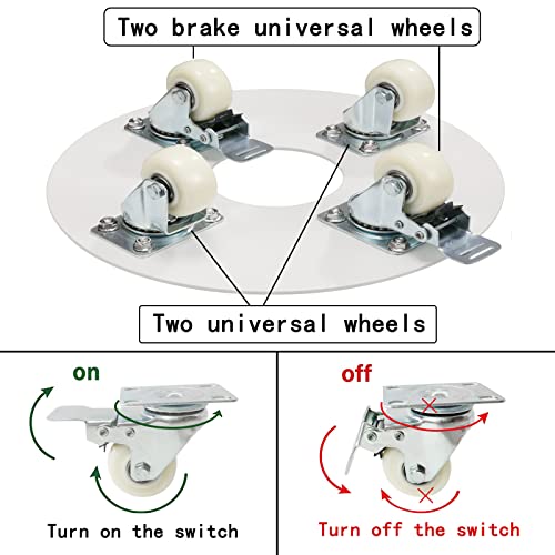 YUjieSTC Plant Stand with Wheels,3.0mm Thick Aluminum Alloy Heavy Duty Plant Caddy with Wheels, Rolling Plant Stand Holds 12 Inch and 500lbs(White)