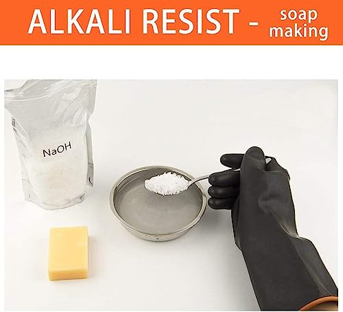 ThxToms Heavy Duty Latex Gloves, Resist Strong Acid, Alkali and Oil, 22", 1 Pair