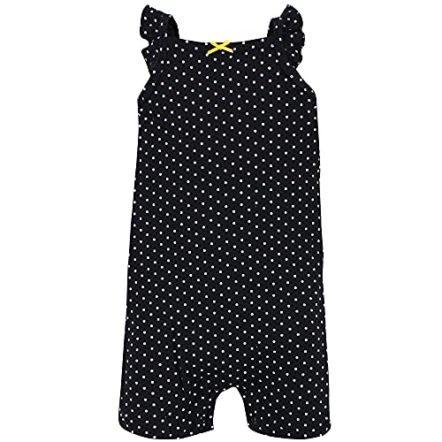Hudson Baby Unisex Baby Cotton Rompers, Poppy Daisy, 3-6 Months