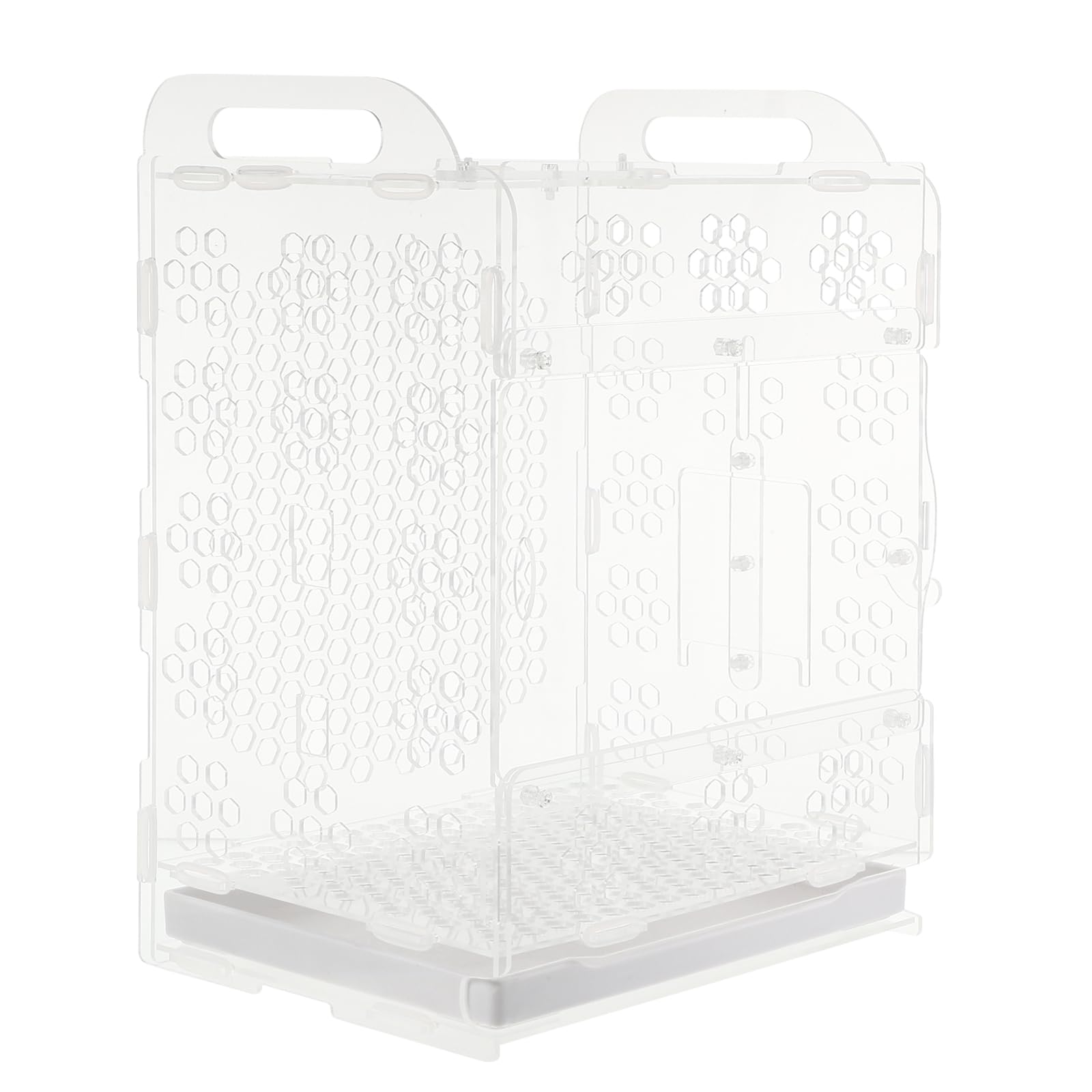 iplusmile Portable Bird Cage, Clear Acrylic Birdcage Hanging Bird Cage House Bird Bath Cage for Parrots, Parakeets, Macaw Lovebirds Bird Accessories