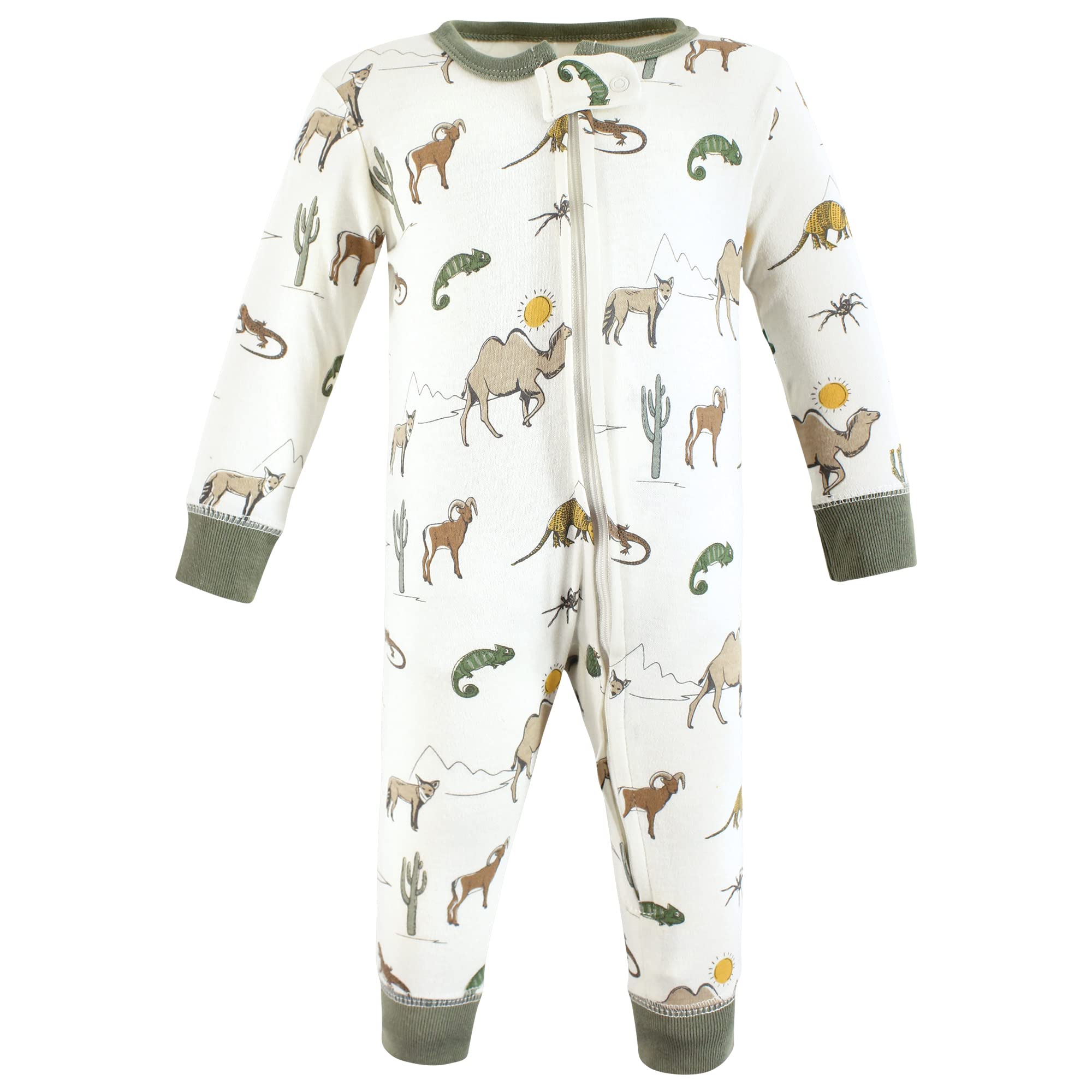 Hudson Baby Unisex Baby Cotton Sleep and Play, Desert Animals, 6-9 Months