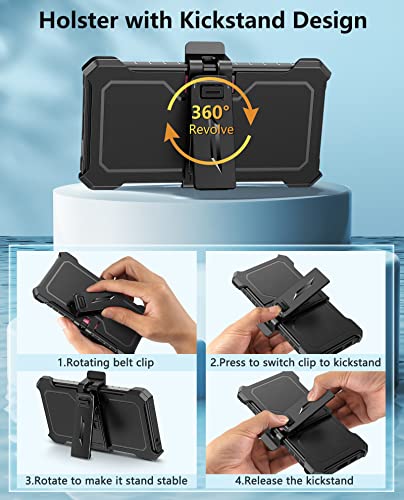 SOiOS for Samsung Galaxy A53 5G Case: with Built-in Screen Protector & Kickstand | Full-Body Dual Layer Rugged Belt-Clip Holster | Heavy Duty Shockproof Protective Phone Cover - 6.5inch - Black