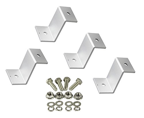 TEKTRUM 2.125" TALL Z BRACKET SOLAR FLUSH MOUNT KIT SUPPORTING LARGE & SMALL SOLAR PANELS- SET OF 4