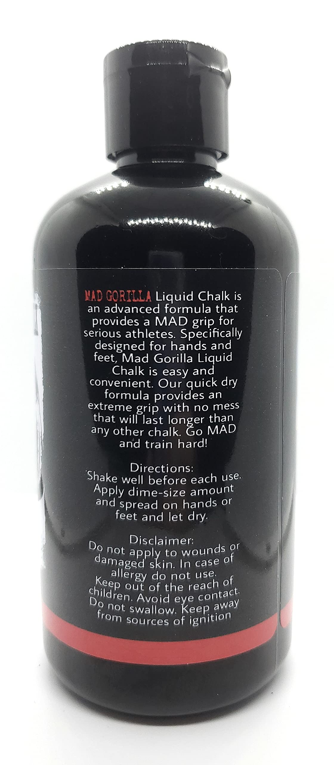 Mad Gorilla Liquid Chalk, Gym Chalk, Weight Lifting, Rock Climbing, Cross Training, Olympic Lifting, & Powerlifting, Gym Training Workout Chalk for Hands. Sanitizing Formula, white, 8.45 oz (250 ml)