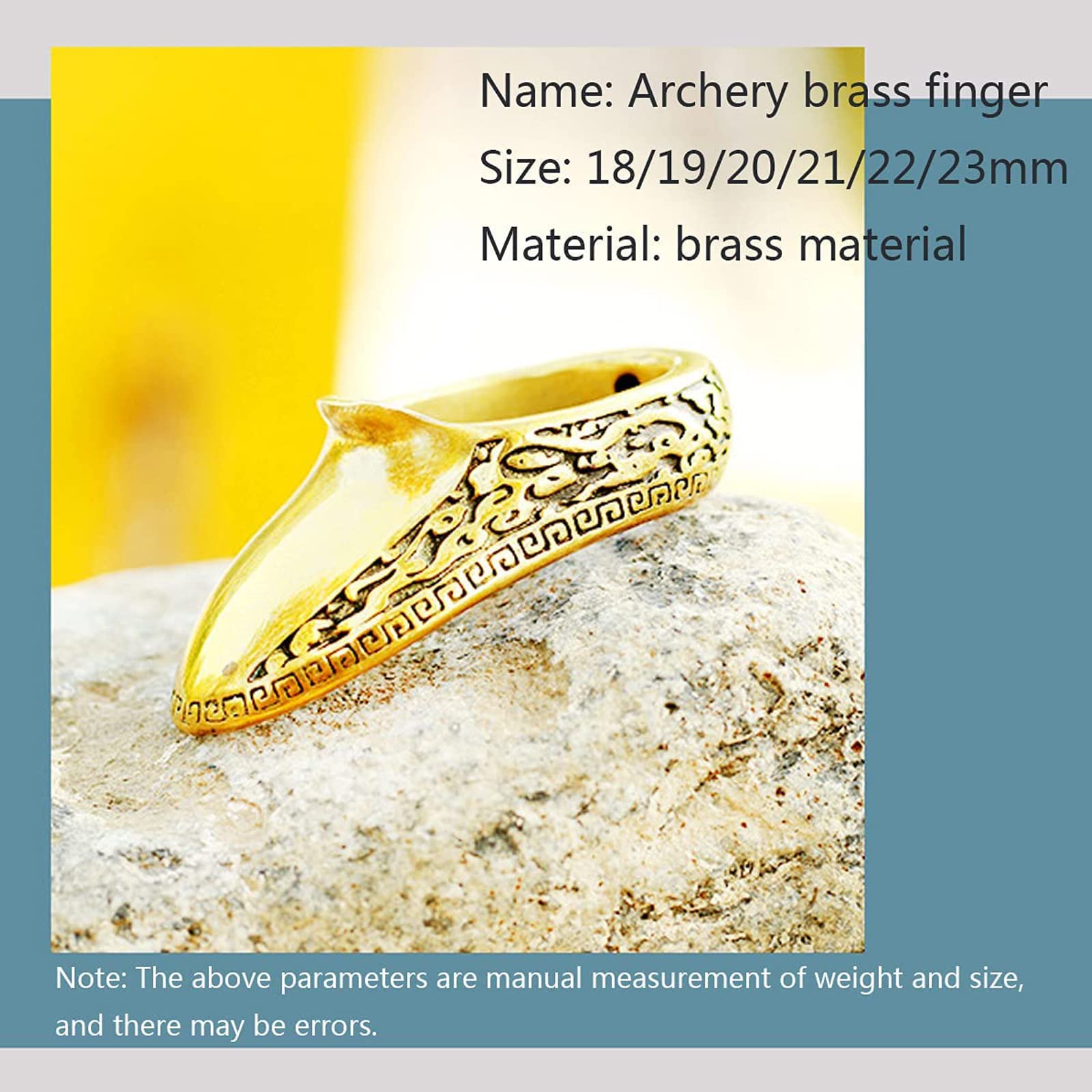 ocairnry Archery Brass Finger Protector Thumb Ring Handmade Thumb Protector Ring Traditional Finger Tab for Archery Thumb Release (20mm)