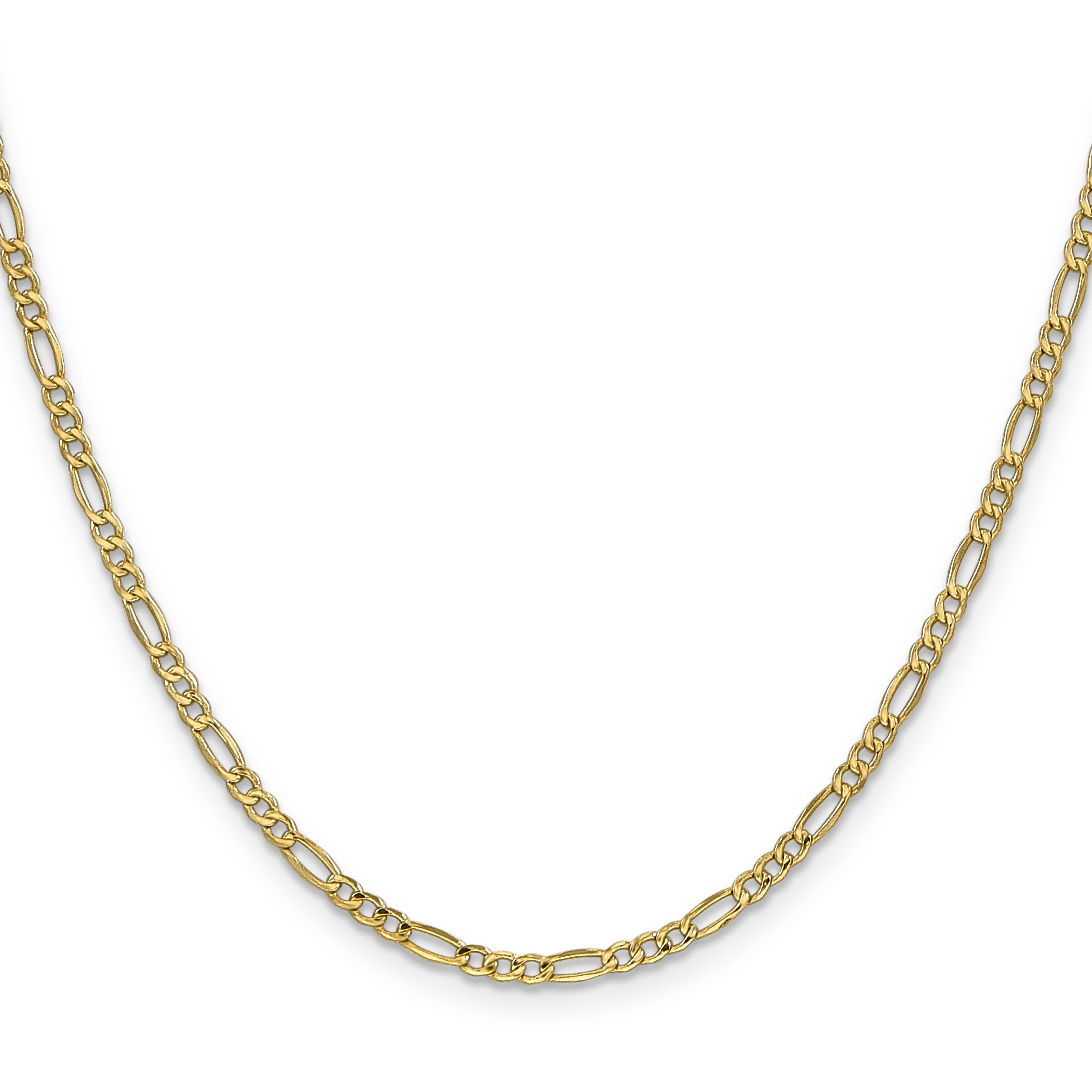IceCarats 10K Yellow Gold 2.5mm Figaro Link Chain Necklace 24 inch