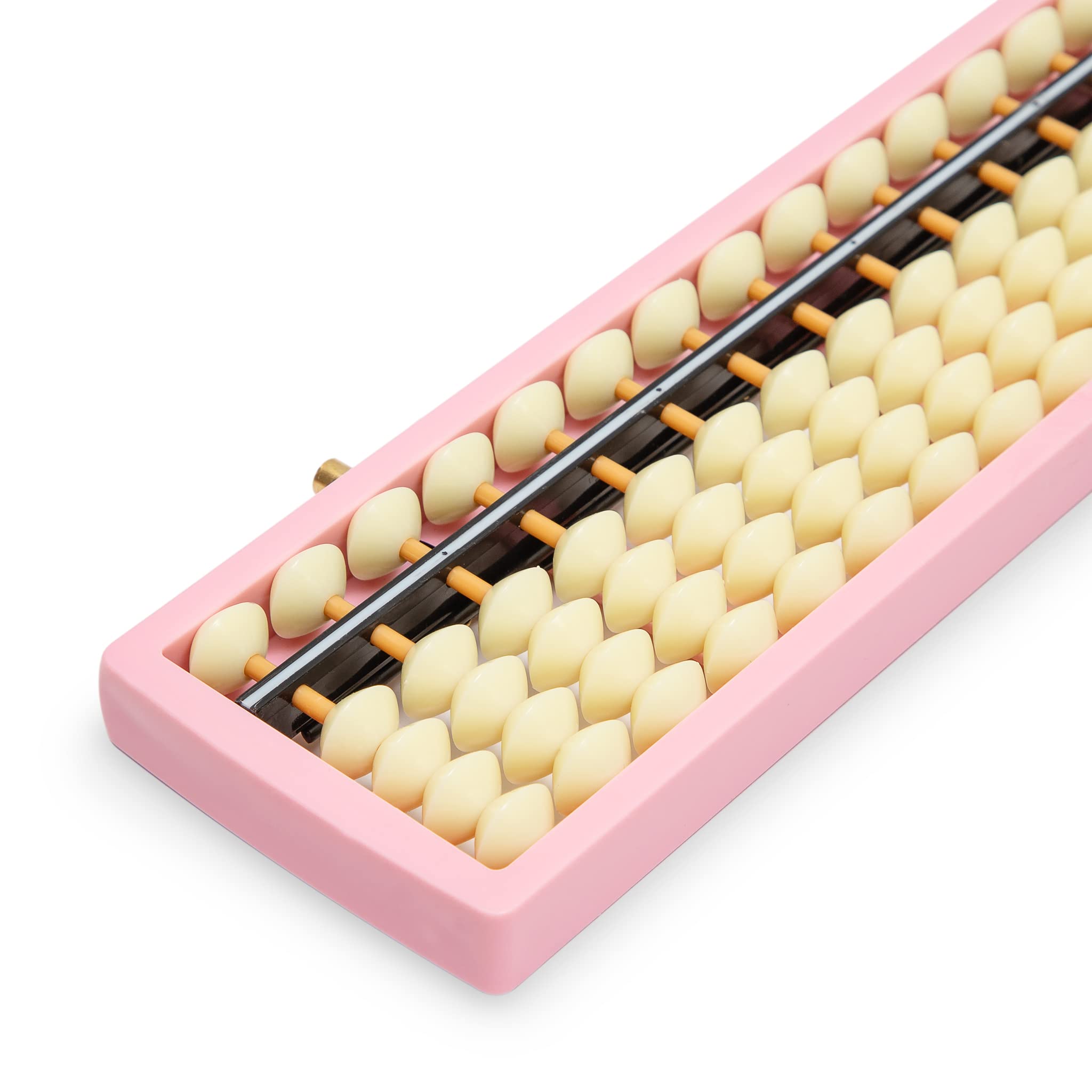 Pink Digital Standard Abacus - 27.5 cm - Professional 17 - Column Soroban with Reset Button Calculator (Functional and Educational Tool)