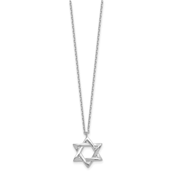 IceCarats 925 Sterling Silver Star of David Jewish Magen Necklace 16.5 inch Chain