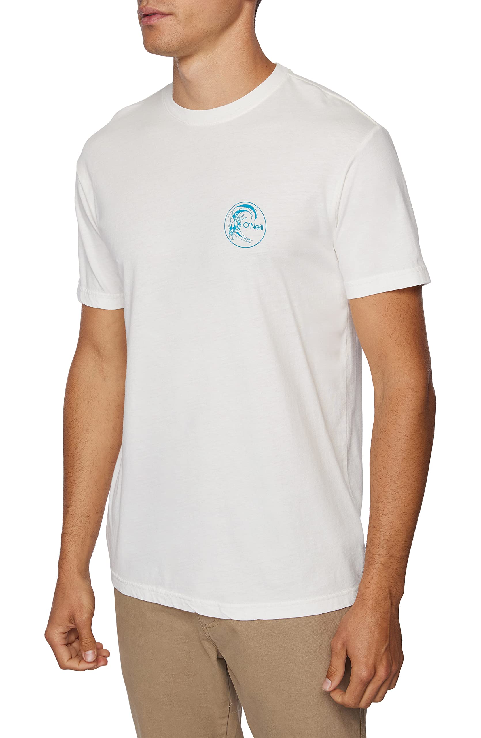 O'NEILL Mens Circle Surfer Graphic Short Sleeve T-Shirt, Off White, L