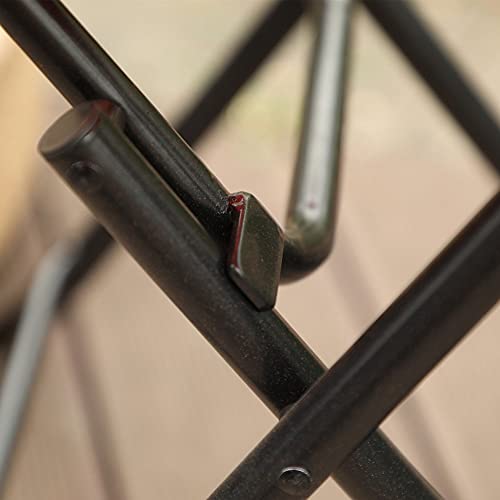PHI VILLA Outdoor Side Tables-Foldable Patio Rattan Table with Tempered Glass Table Top and High-Strength Thickened Iron Pipe Bracket for Patio Outdoor Sofa and Chair in Garden,1 Pack