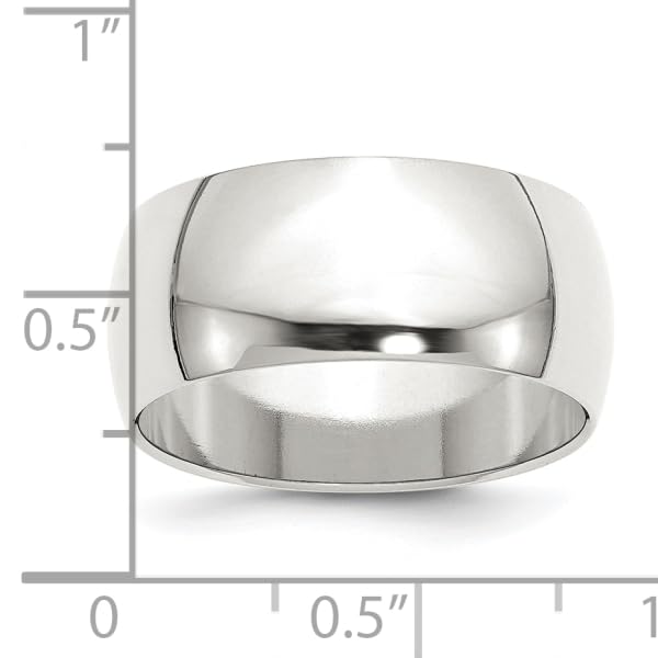 IceCarats 925 Sterling Silver 9mm Half Round Plain Classic Wedding Band Ring Size 9