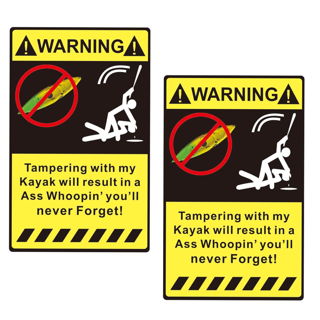 Jili Online 2 Pieces Waterproof Durable Warning Decal Stickers for Your Kayak - Don't Touch My Kayak