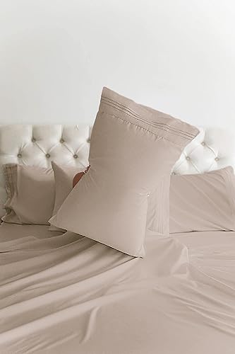 King 6 Piece Sheet Set - Breathable & Cooling Bed Sheets - Hotel Luxury Bed Sheets for Women, Men, Kids & Teens - Comfy Bedding w/ Deep Pockets & Easy Fit - Soft & Wrinkle Free - King Wheat Sheets