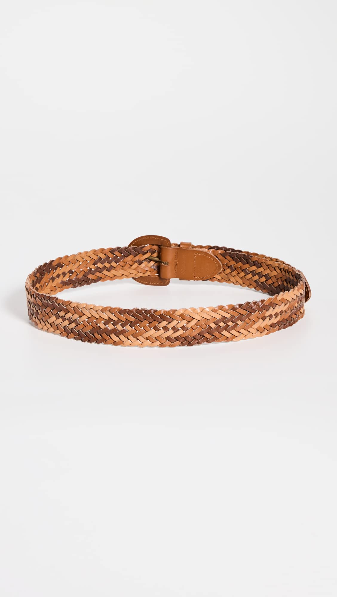 Madewell Women's Woven Leather Belt, Desert Camel Multi, M-L