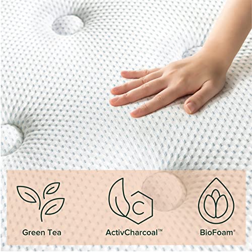 ZINUS 14 Inch Green Tea Cooling Gel Memory Foam Hybrid Mattress, California King, Pocket Innersprings for Motion Isolation, Mattress in A Box