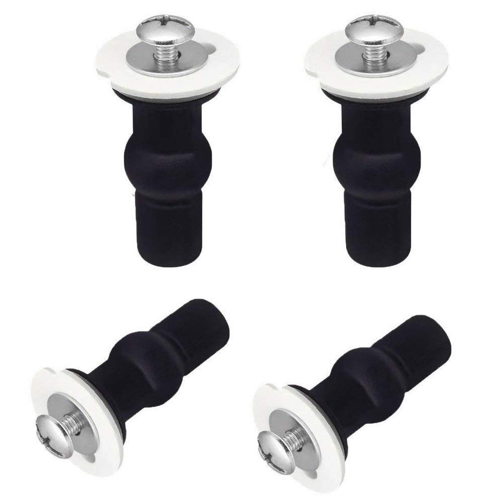 SelfTek 4 Pack Hinge Bolt Screws Toilet Seat Fixings Fix Expanding Rubber Top Nuts Screws Mount Seat Hardware Replacement Parts Kit