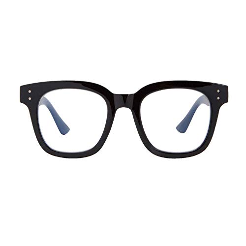 Madison Avenue Blue Light Blocking Glasses Oversized Fashion Blue Light Glasses for Women Anti Eyestrain & UV Protection Computer Eyeglasses(Black Grey)