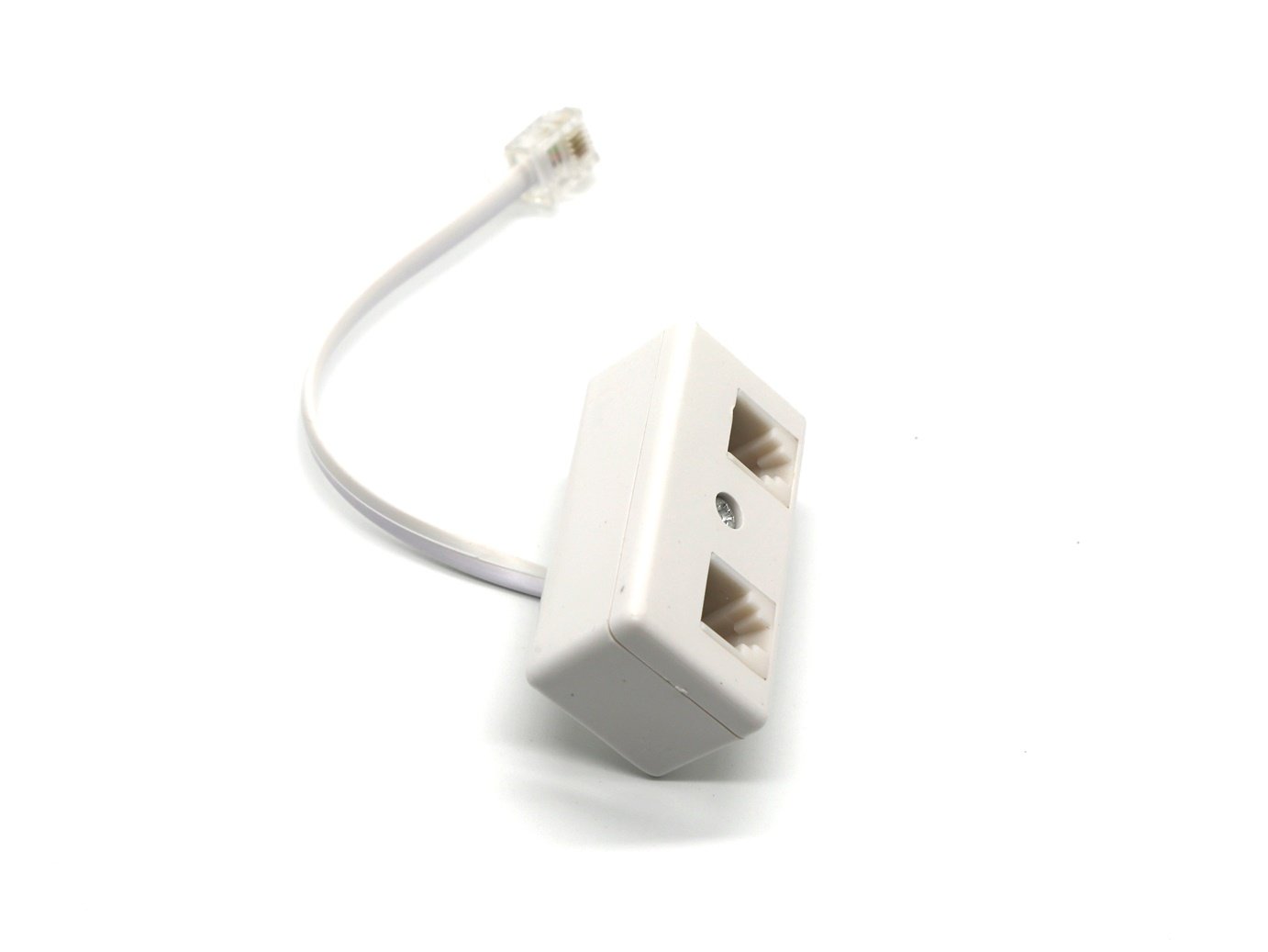 JDYYICZ 2 Pcs 2-Way RJ11 Telephone Plug to RJ11 Socket Adapter and Splitter for Landline Telephone