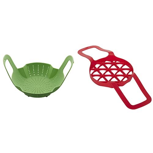 Instant Pot 5252049 Official Silicone Steamer Basket, Compatible with 6-quart and 8-quart cooker and Official Bakeware Sling, Compatible with 6-quart and 8-quart cookers, Red