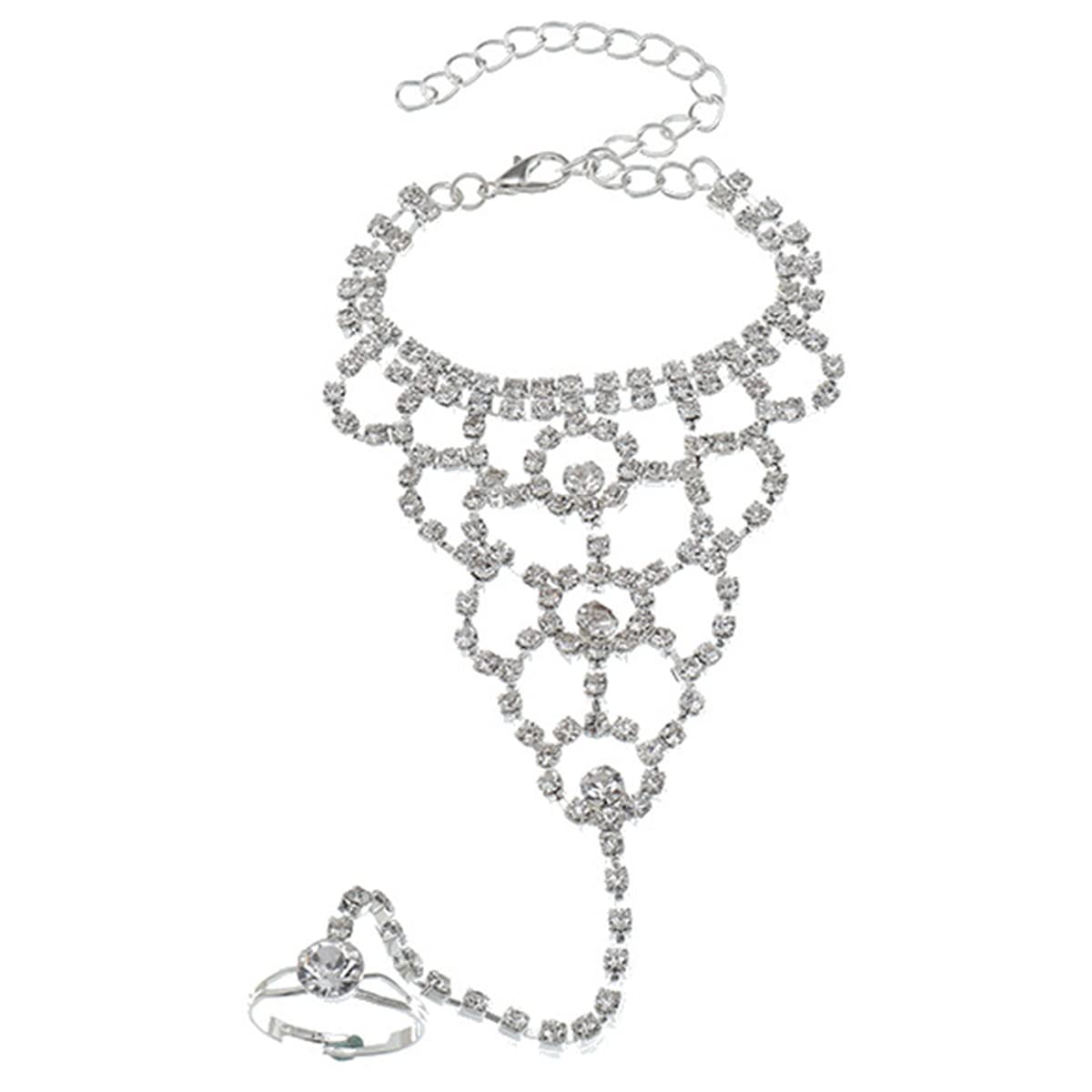 Octwine Bohemia Silver Simple Rhinestone Bracelet Jewelry for Women and Girls