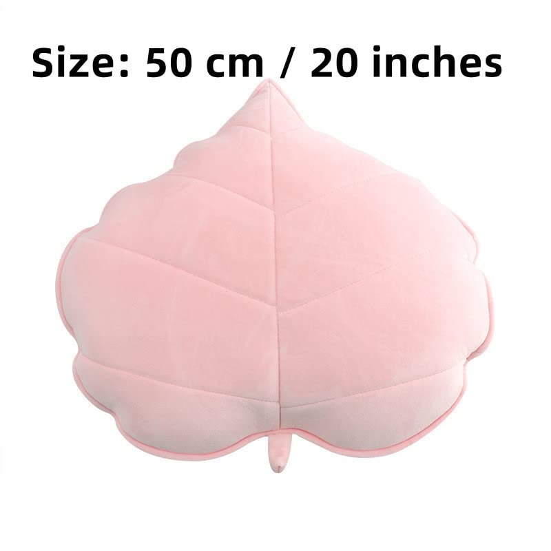 XIGUI 3D Leaf Shaped Throw Pillows, 20 inches Plant Pillow Novelty Plush Cushion Backrest Pillow Home Decoration for Car, Bedroom, Sofa, Couch, Living Room (Pink)