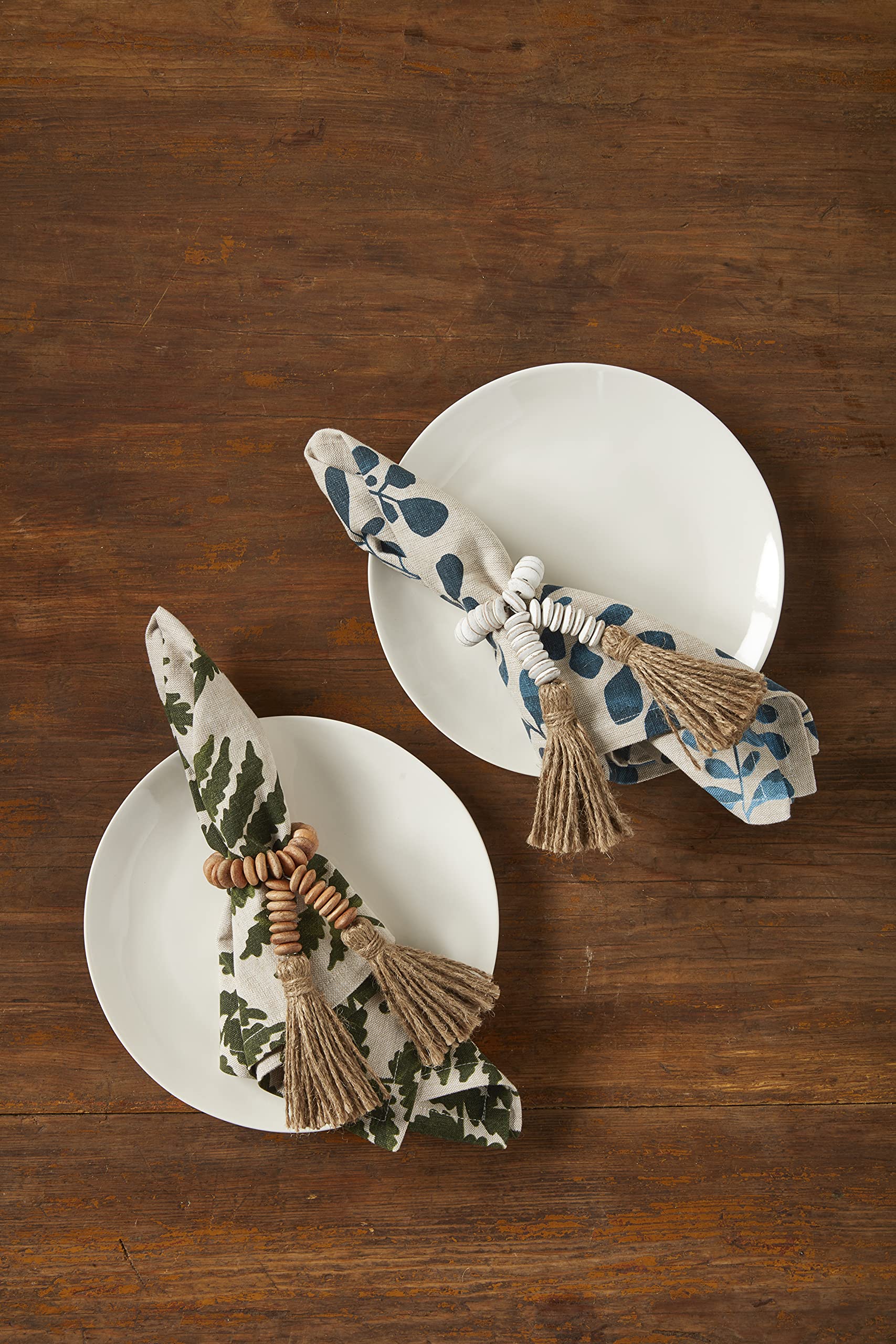 Mud Pie Leaf Napkin Set, Blue, 18" x 18"