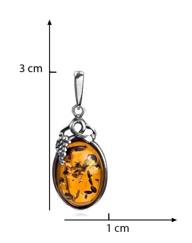 Ian and Valeri Co. Honey Amber Sterling Silver Grapevine Pendant