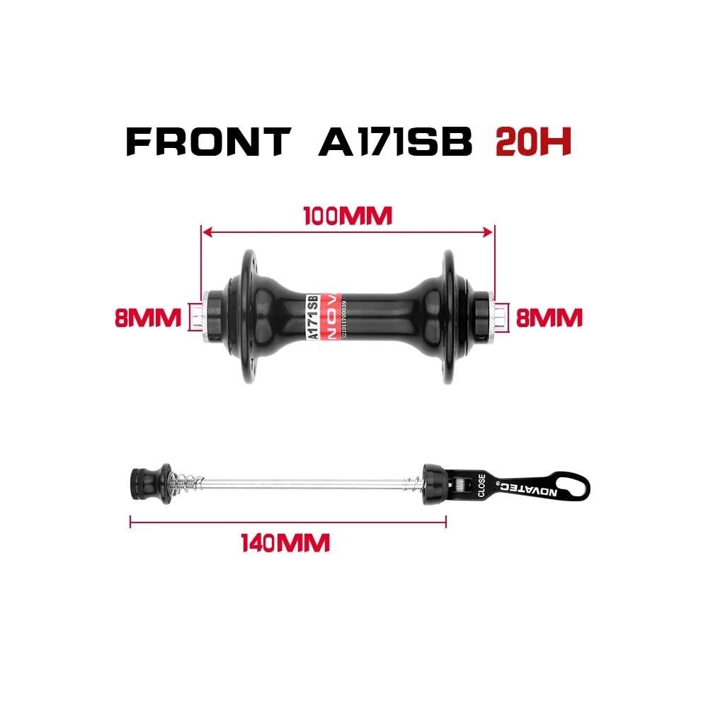 Novatec Road Bike Hubs Front A171SB 20 Hole & Rear F172SB 24 Hole Qucik Release Hub