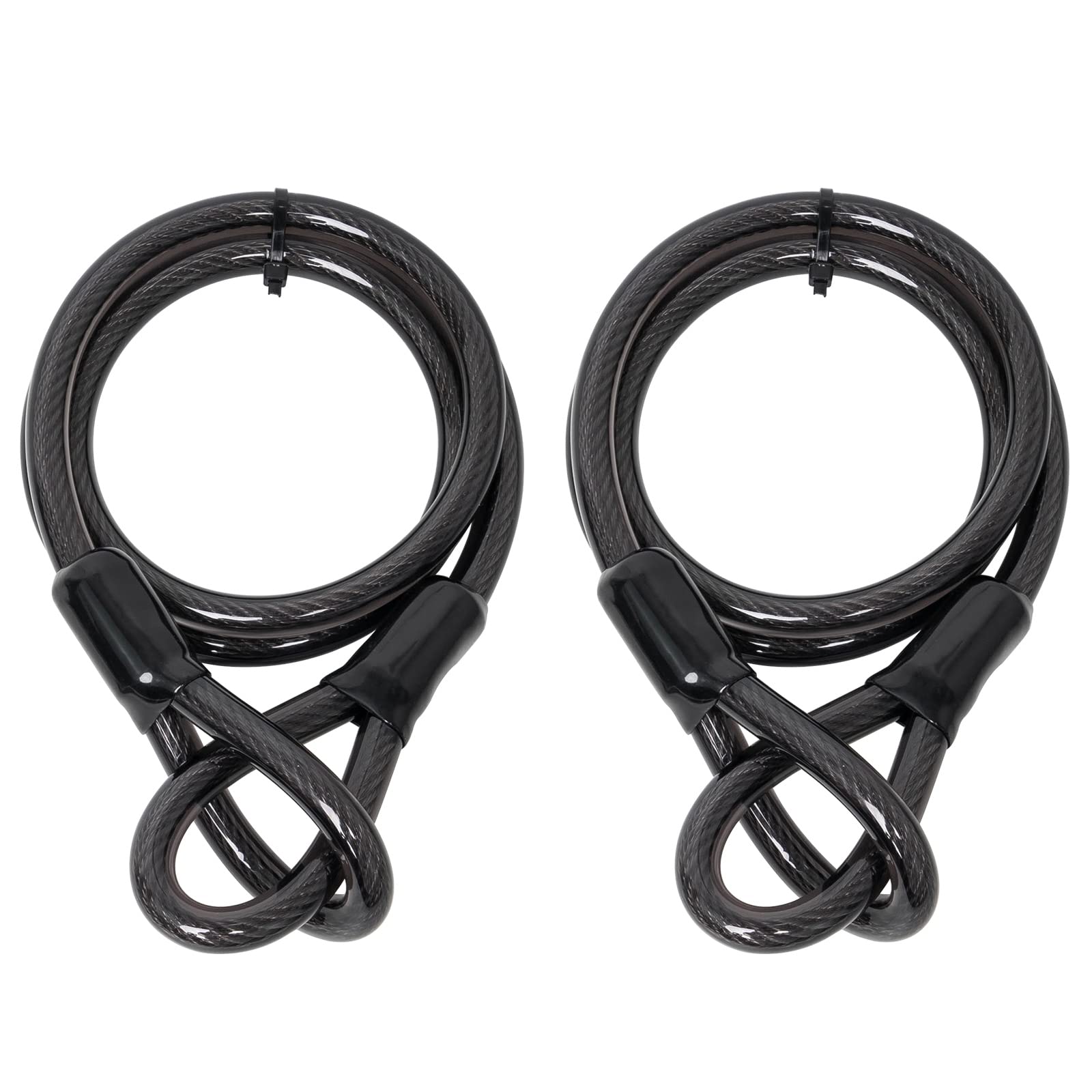Olywan Bike Cable Chain Locks 1.8M/6FT Safety Cables Lock Loops Braided Steel Cable Coated with Double Lock Loops for Bicycle Luggage Ladder Boat Gate Motrobike
