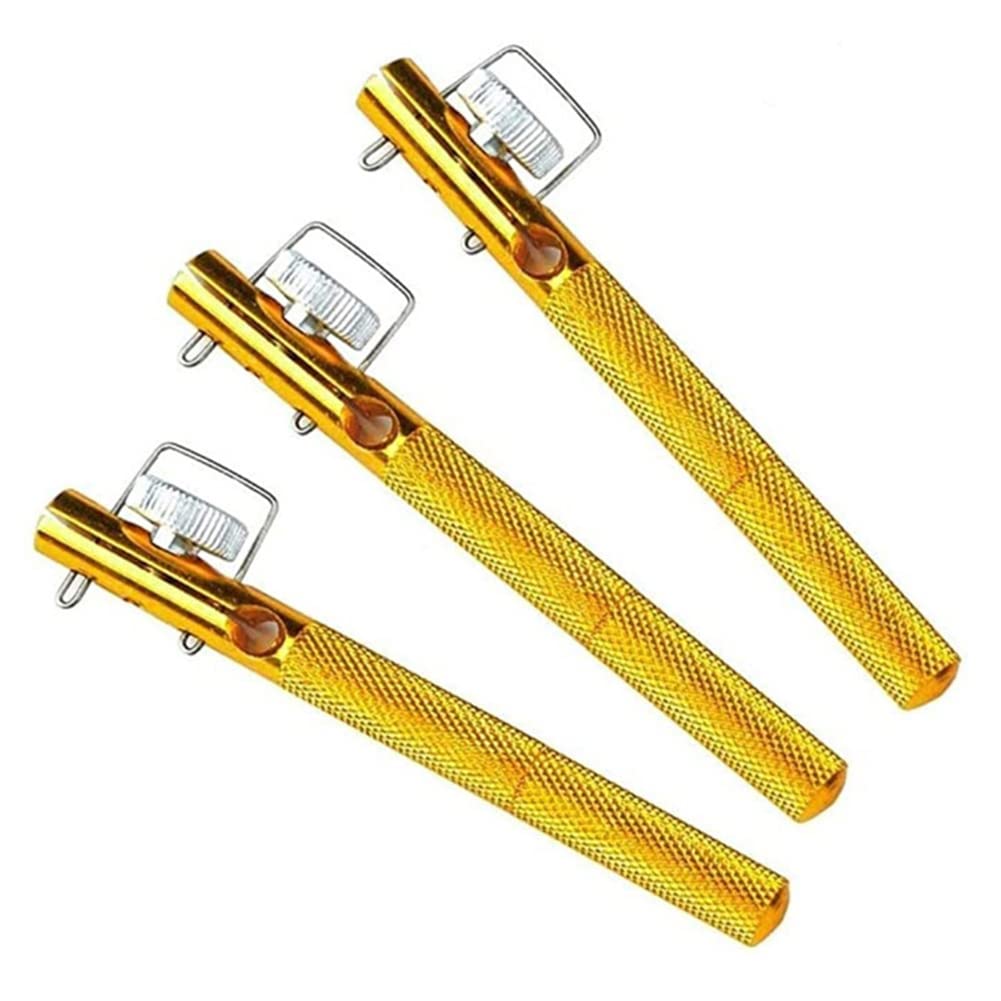 Mekek Fishing Hook Knotting Tool Tie Hook Loop Multipurpose Aluminum Alloy Fishing Line Knotter Fishhook Accessories Gold (28.9g)